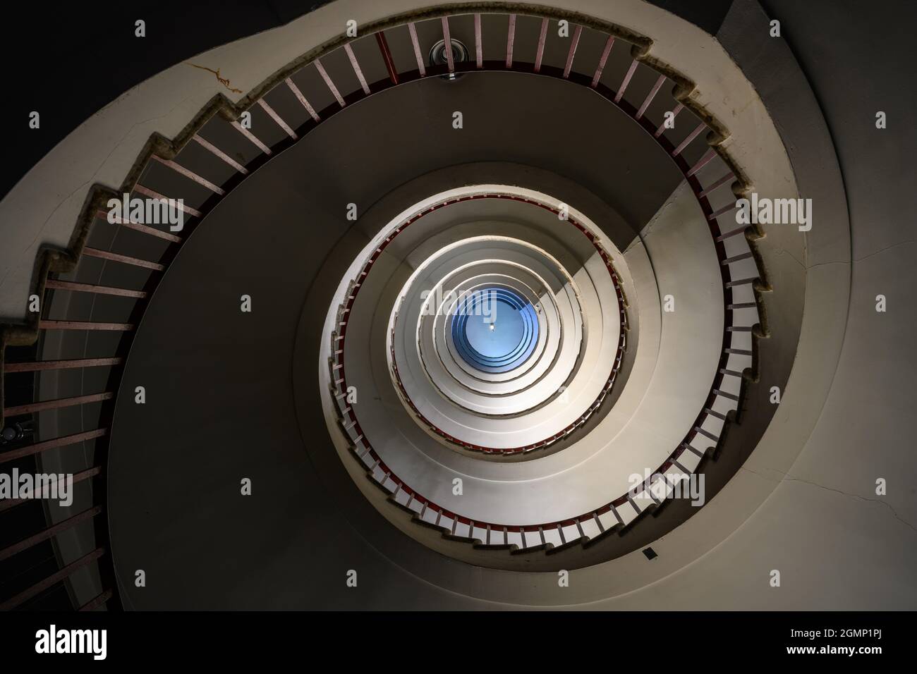 looking up at a Spiral staircase Stock Photo - Alamy