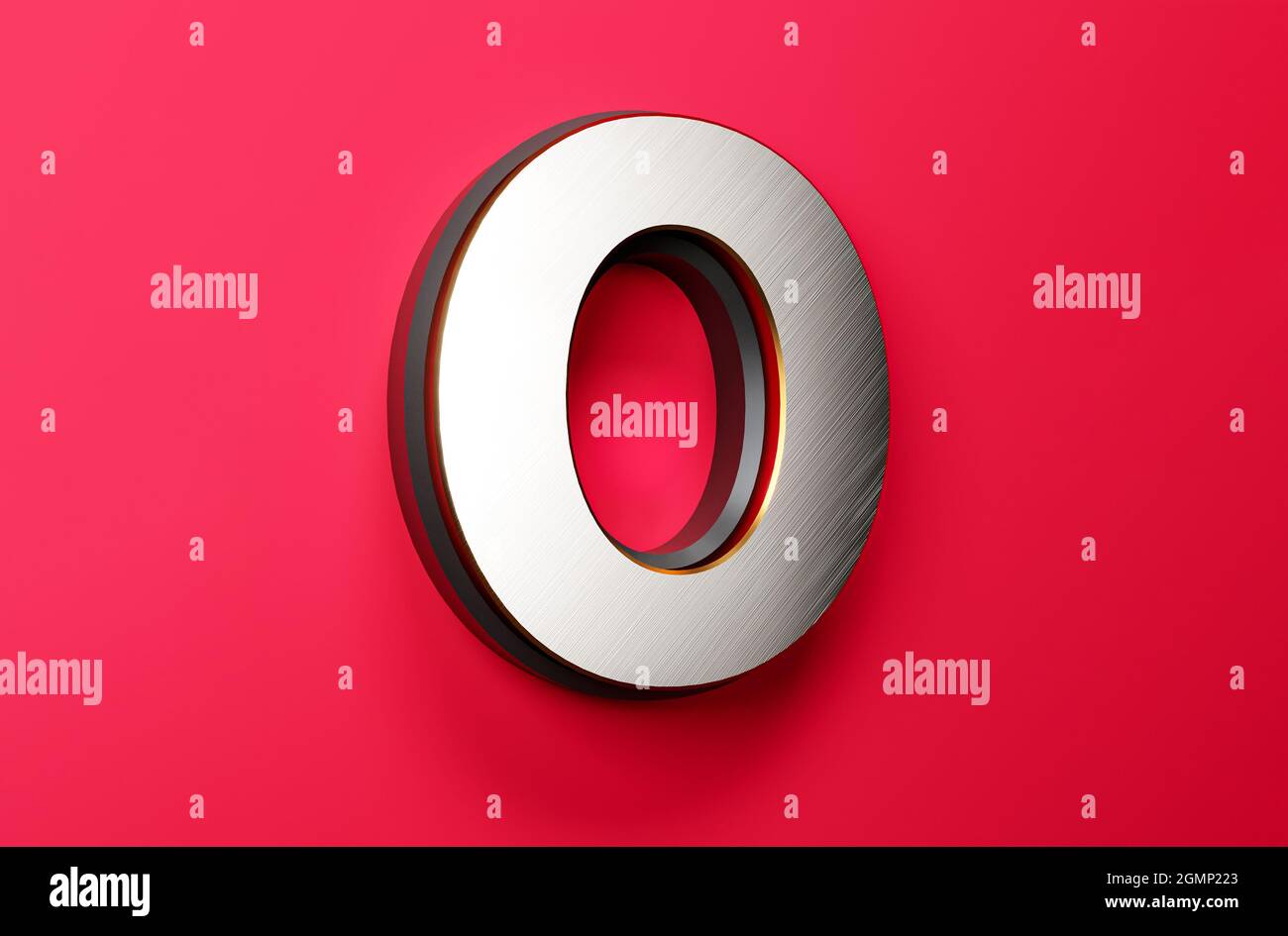 0 no digit white silver foil numbers Black border set on a red ...