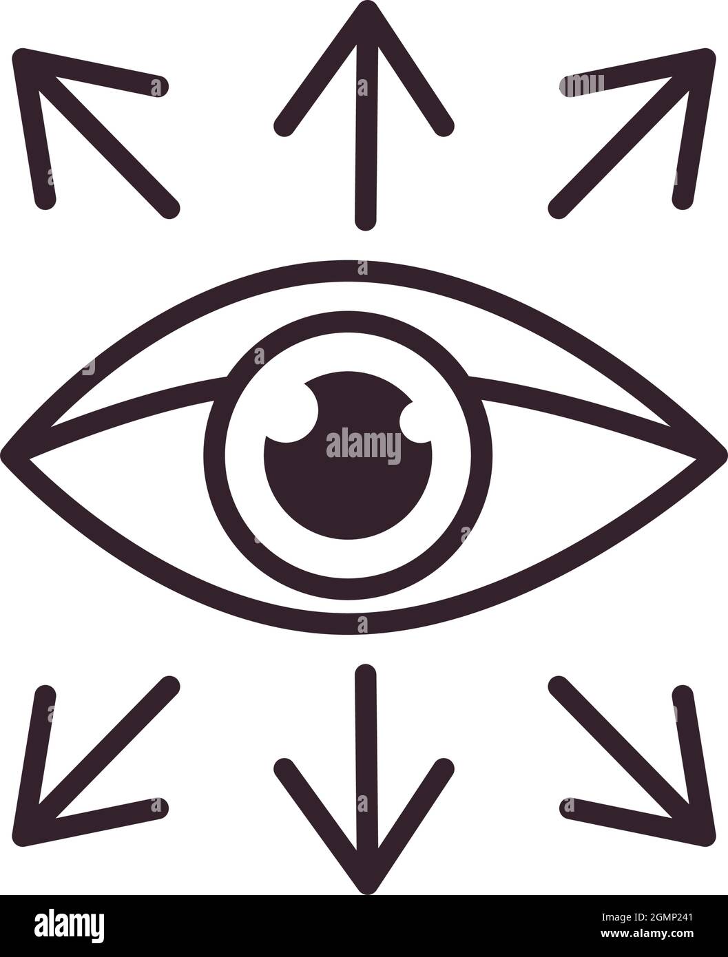eye with arrows on white background Stock Vector Image & Art - Alamy