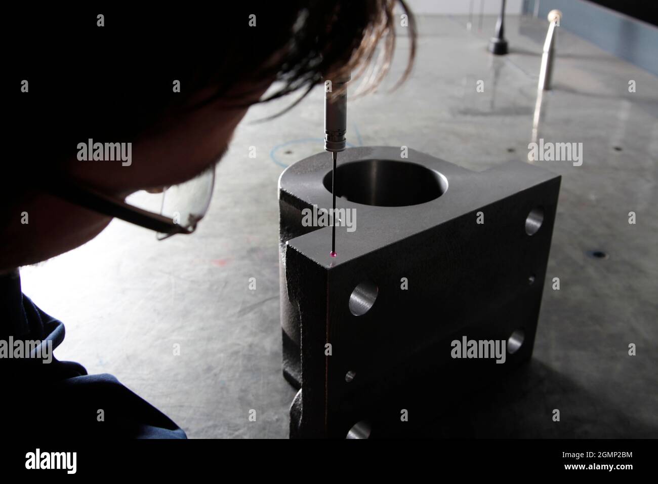 CMM measurement. Quality control measurement probe Stock Photo - Alamy