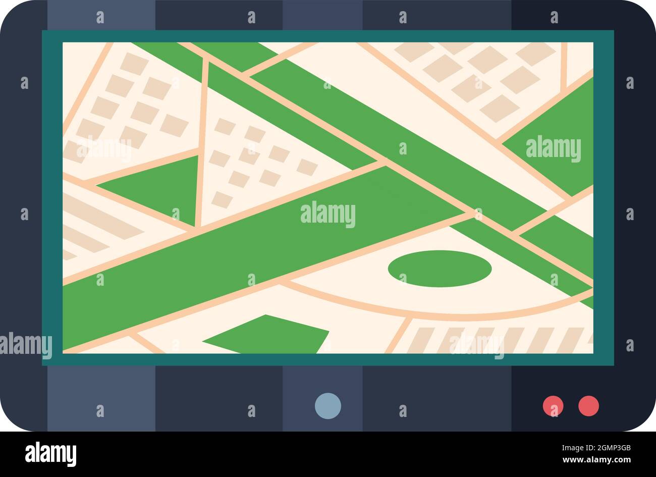 map with routes in tablet on white background Stock Vector Image & Art ...