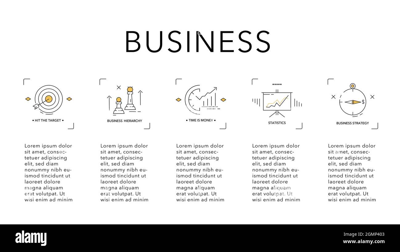 Vector illustration of management hand drawn business symbols Stock ...