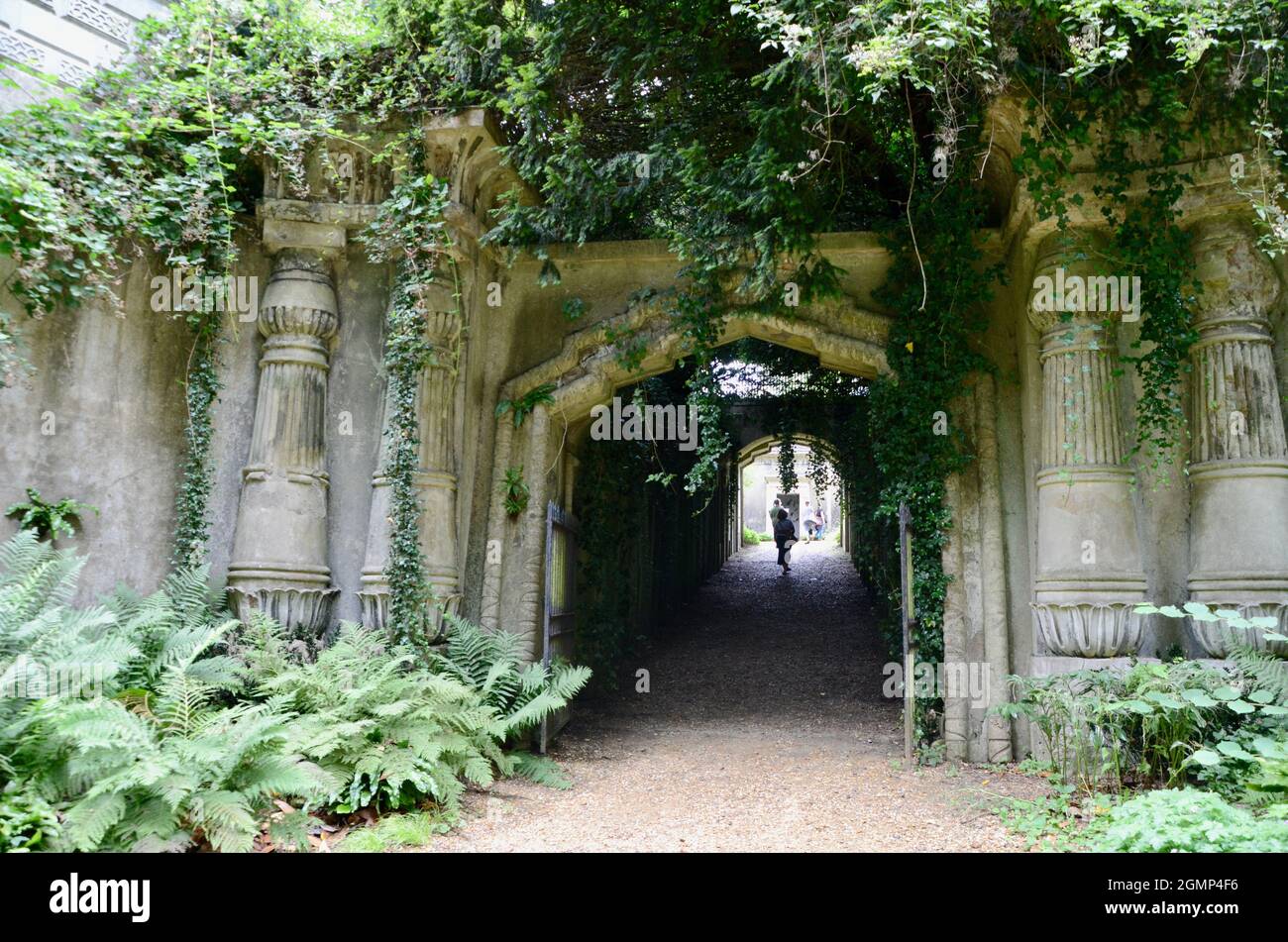 the egyptian avenue highgate cemetery west N6 north london england UK ...