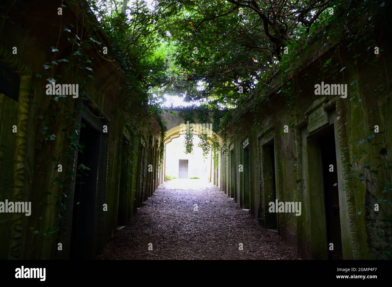 the egyptian avenue highgate cemetery west N6 north london england UK ...