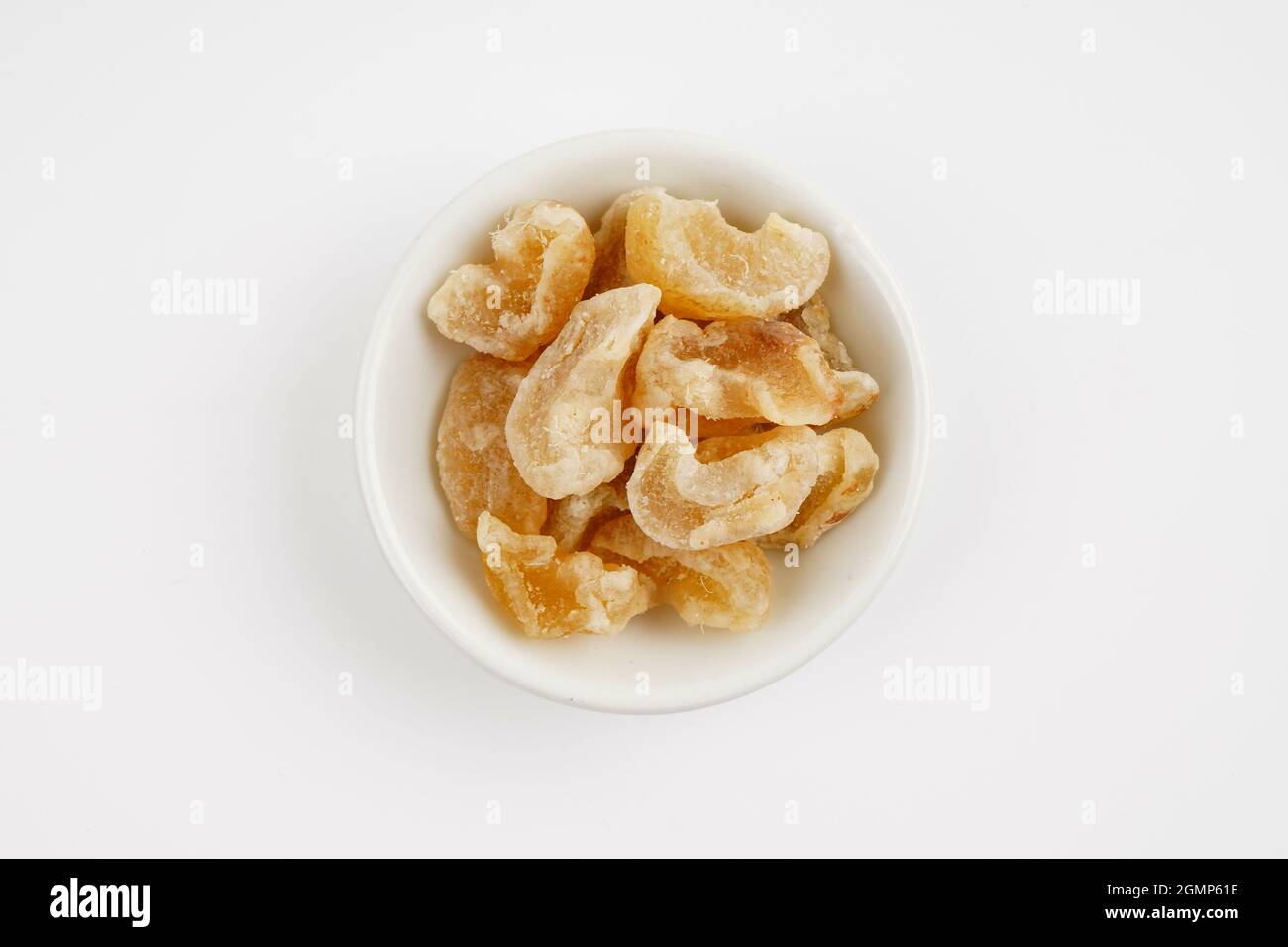 Top View of Alma Candy in Bowl isolated on White background Stock Photo ...