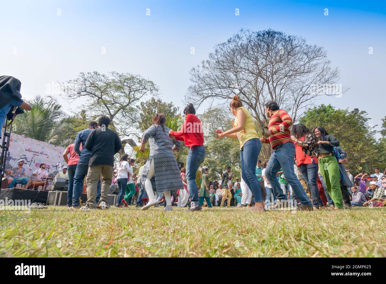 KOLKATA , INDIA - FEBRUARY 8, 2015 : Young crowd from different ...