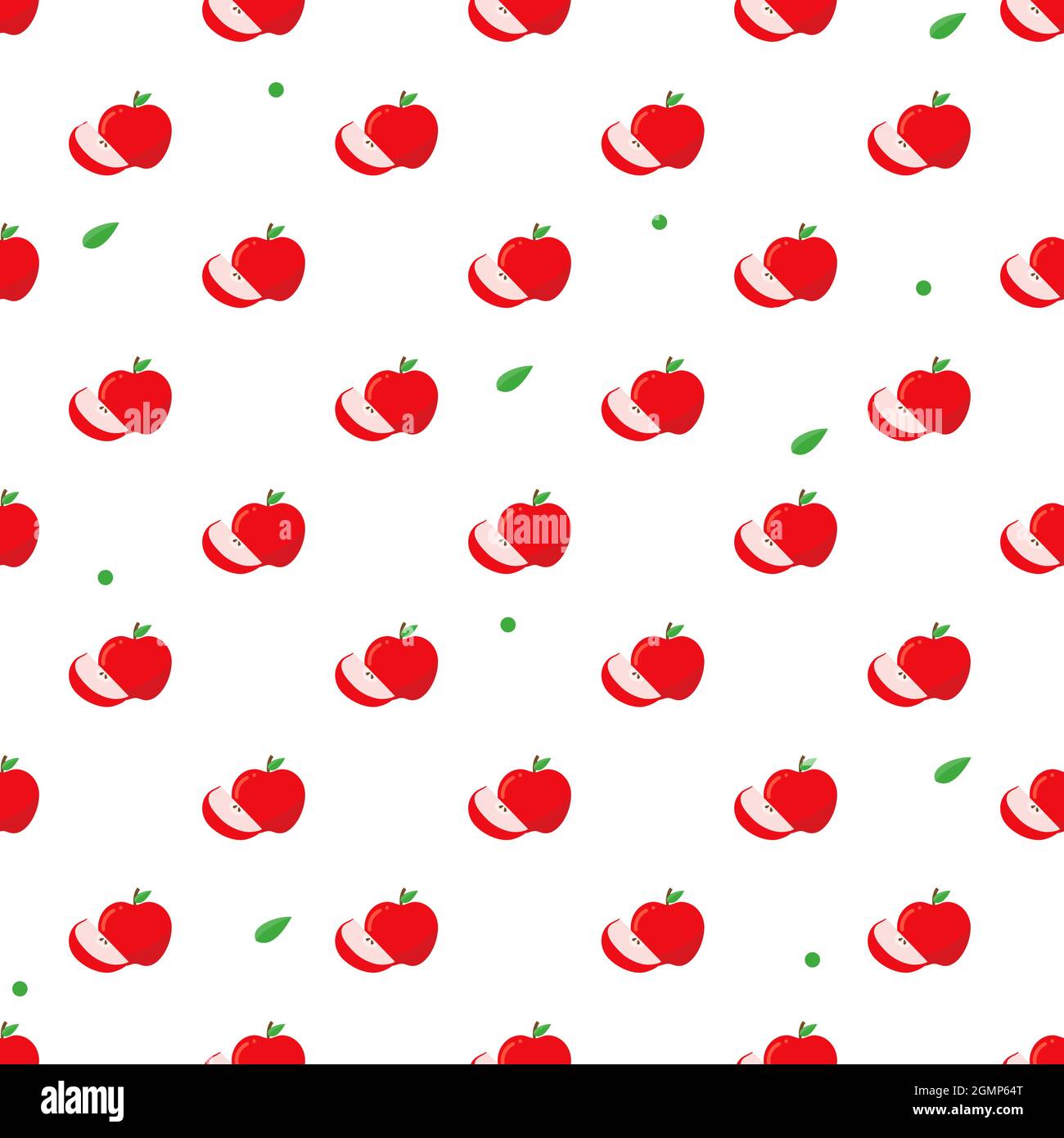 Fresh apples seamless pattern. Red apples and leaves pattern Stock ...