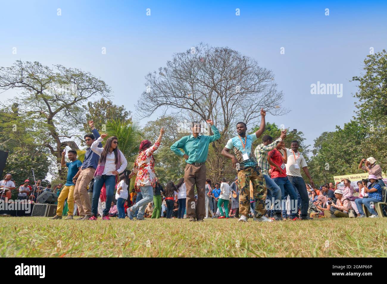 KOLKATA , INDIA - FEBRUARY 8, 2015 : Young crowd from different ...