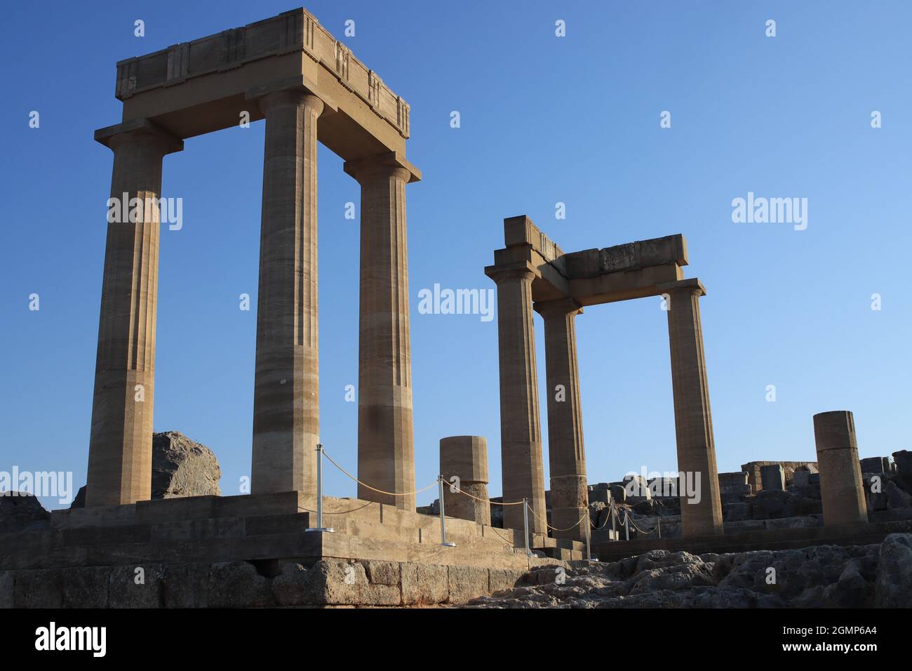 Rhodes lindos ancient acropolis bay hi-res stock photography and images ...