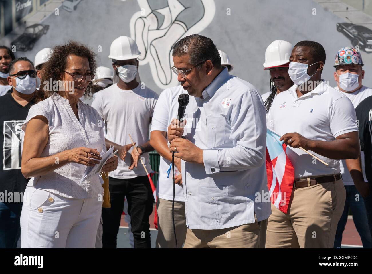 New York City, United States. 19th Sep, 2021. All dressed in white and ...