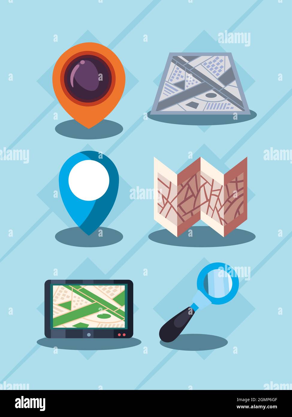 location icon collection on blue background Stock Vector Image & Art - Alamy