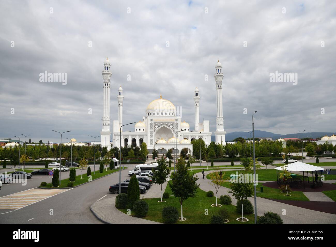 Shali, Chechnya Republic, Russia - September 10, 2021: White Mosque ...