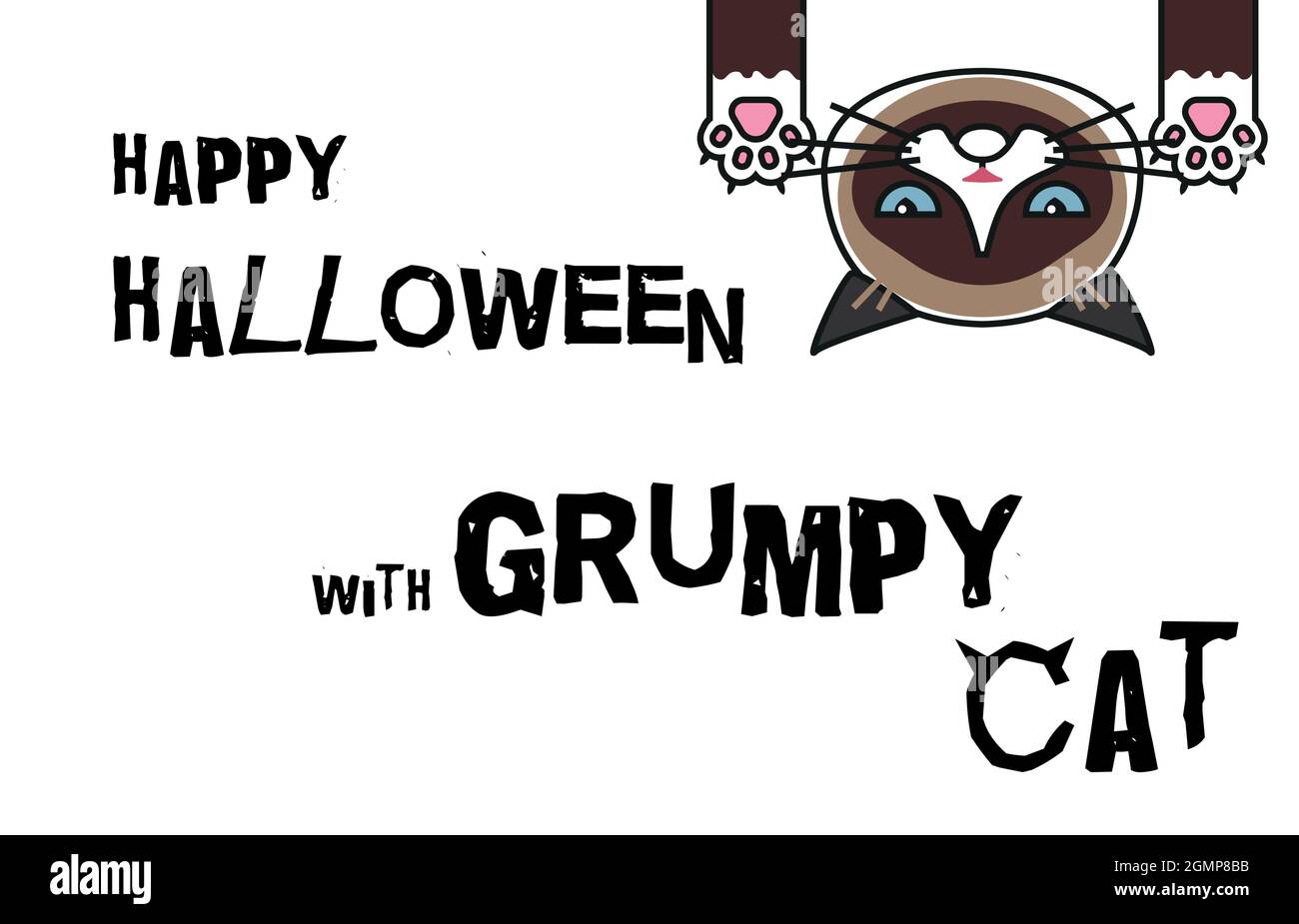 Halloween banner. Happy halloween with Grumpy cat Stock Vector Image ...