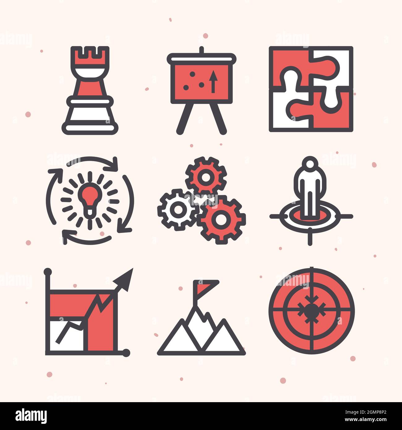 Strategy and management icons on white background Stock Vector Image ...