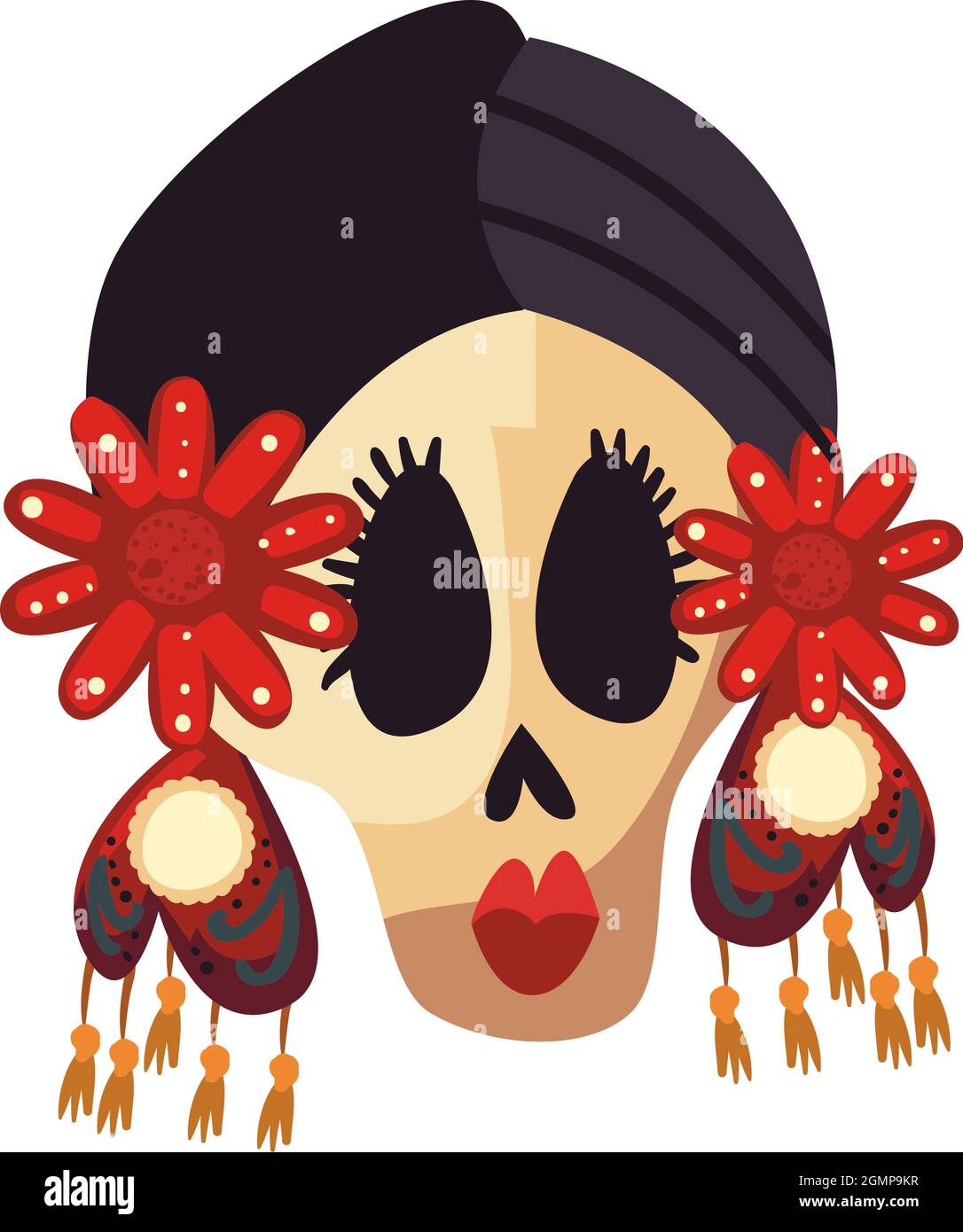 Mexican female skull on white background Stock Vector Image & Art - Alamy