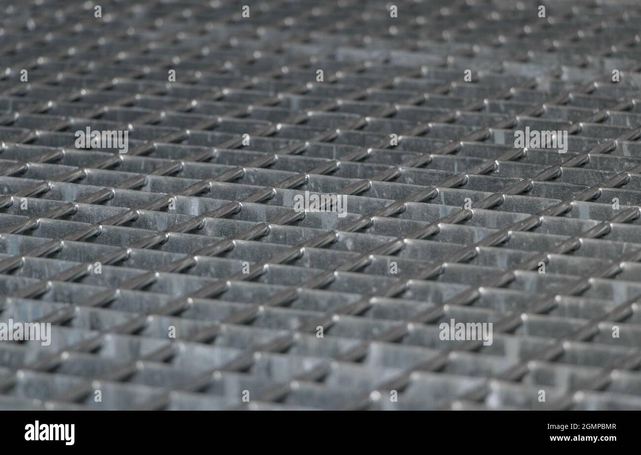 closeup of construction steel floor grating Stock Photo - Alamy