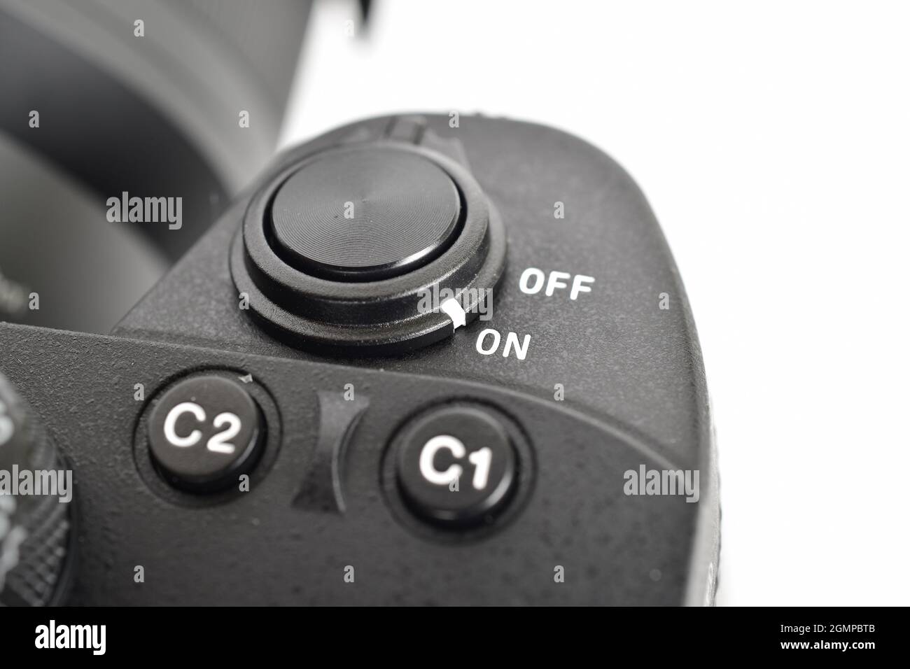Closeup of On Off Button and Shutter button on Camera Stock Photo - Alamy