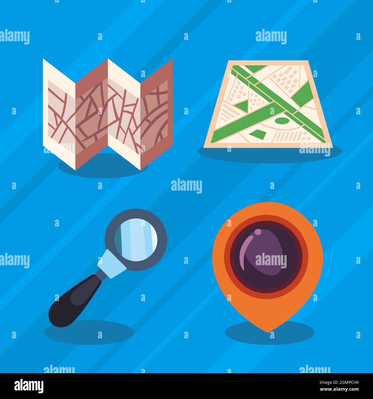 location symbol collection on blue background Stock Vector Image & Art ...