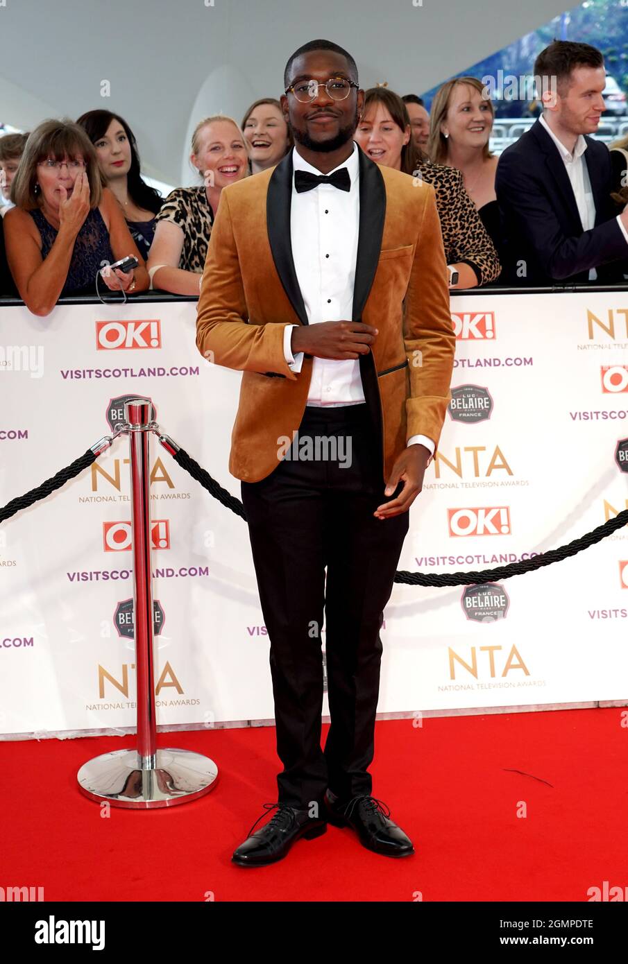 Emile John attending the National Television Awards 2021 held at the O2 ...