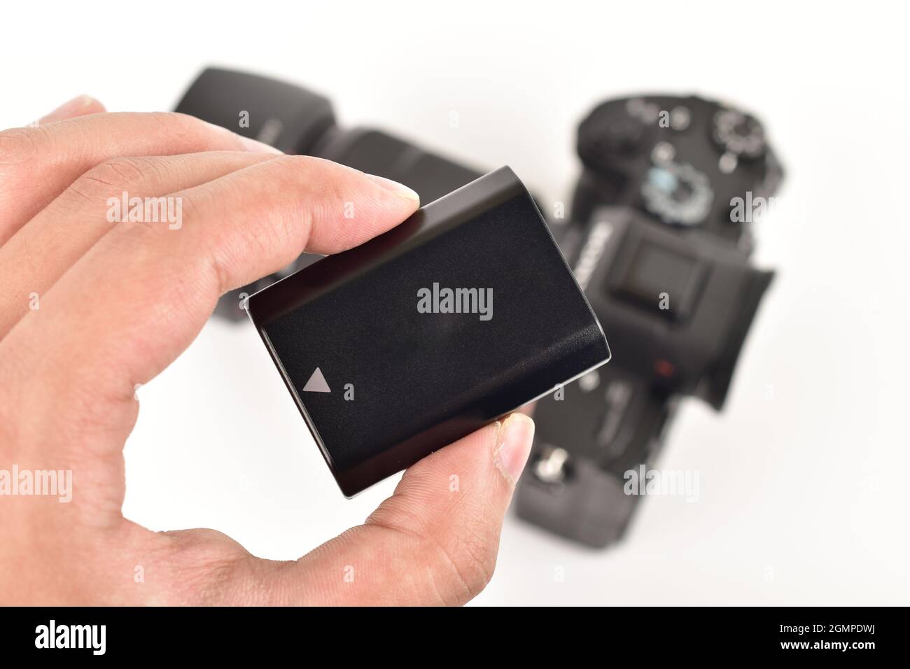 Camera Battery In Hand, Lithium ion Battery of Digital Camera Stock ...