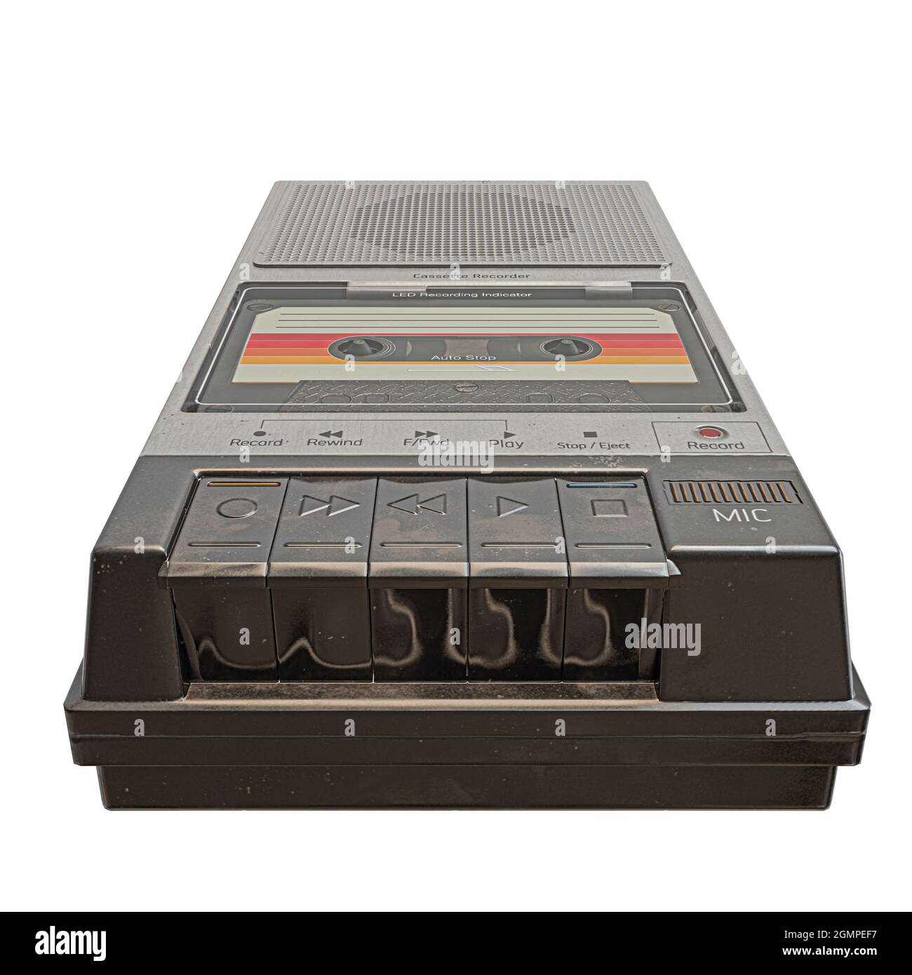 old cassette player isolated on white background 3d illustration Stock ...