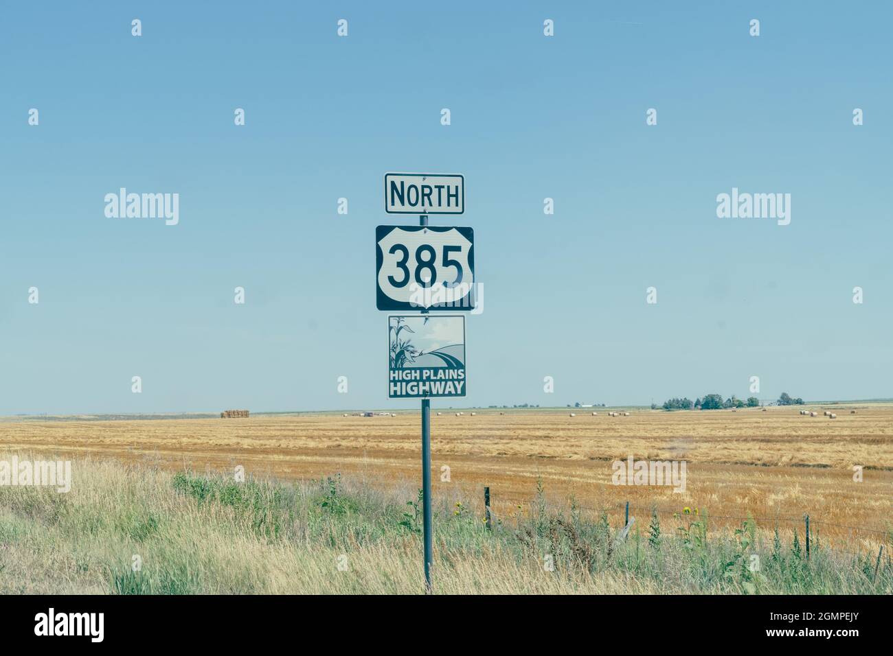 Idalia, Colorado - July 28, 2021: Junction sign for US Highway 385 ...