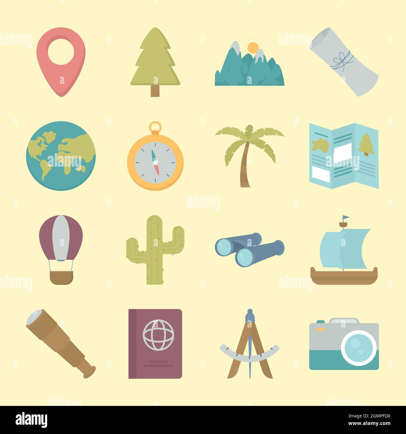 geography and travel icon collection Stock Vector Image & Art - Alamy