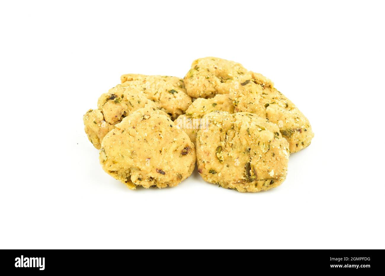 Famous Indian snack methi mathi isolated on white Stock Photo - Alamy