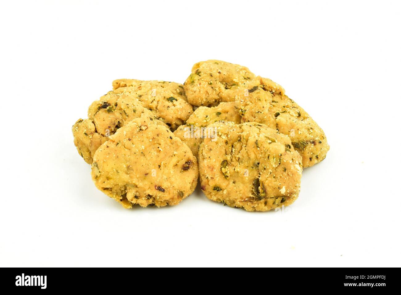 methi mathi isolated on white background, Indian and Pakistani snack ...