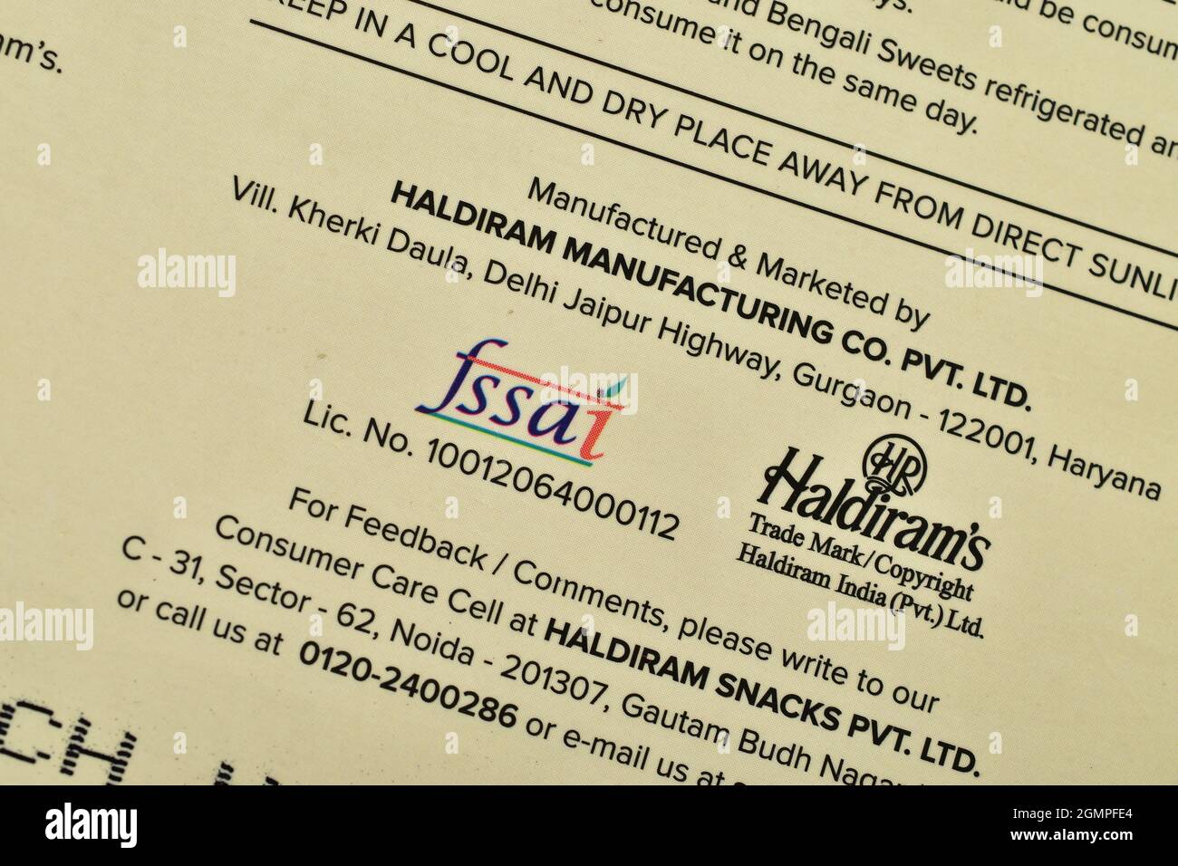 New Delhi, India, 20 November 2020:- Fssai Certification on Haldiram ...