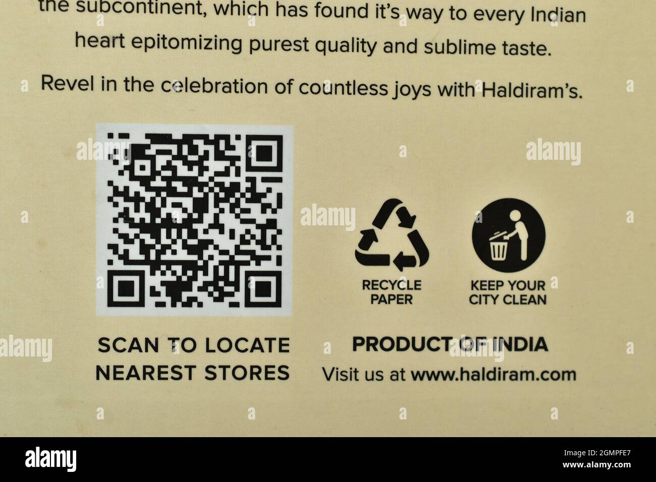 New Delhi, India, 20 November 2020:- QR Code on Sweet box Stock Photo ...