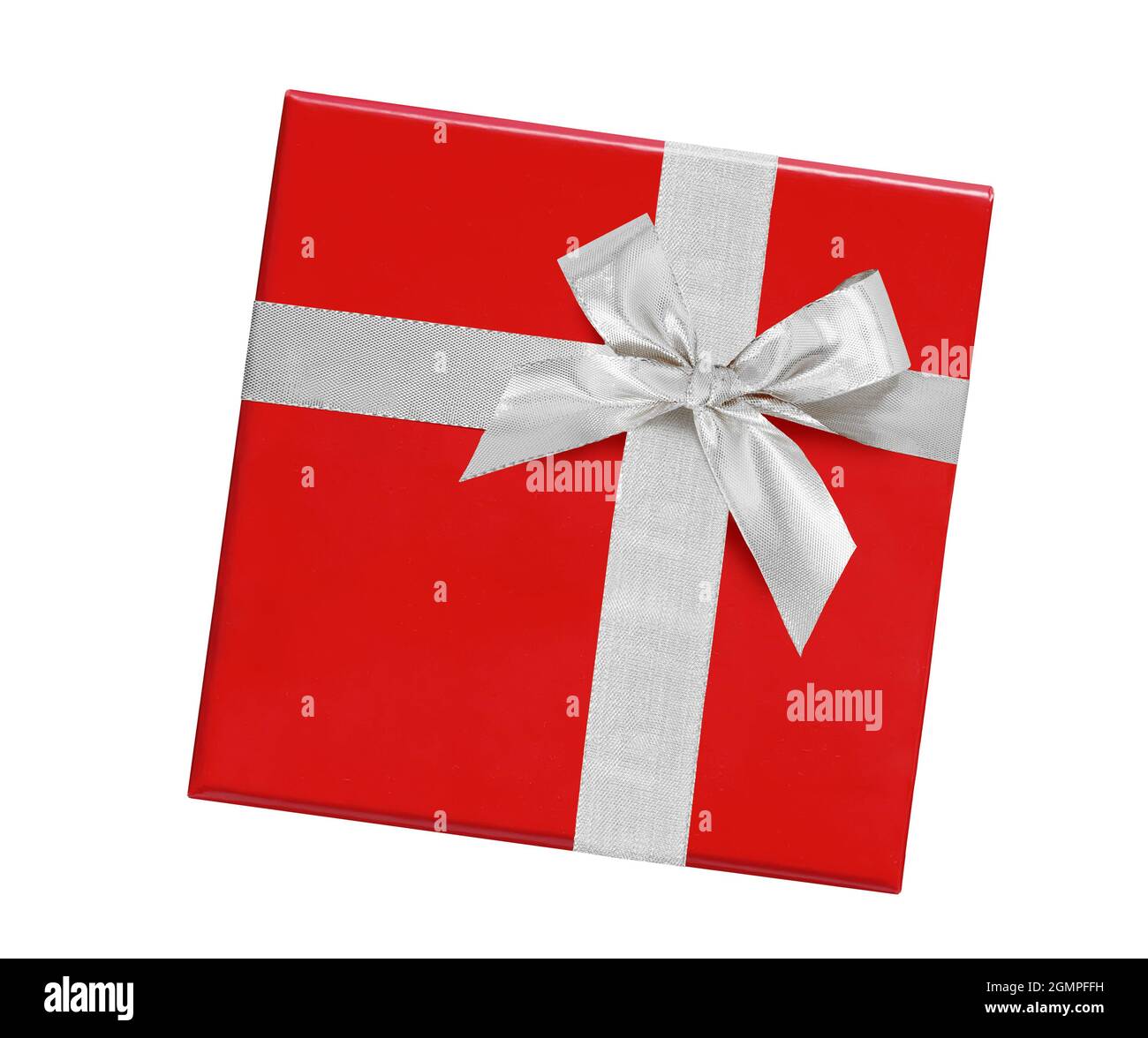 Silver gift box ribbon hi-res stock photography and images - Alamy