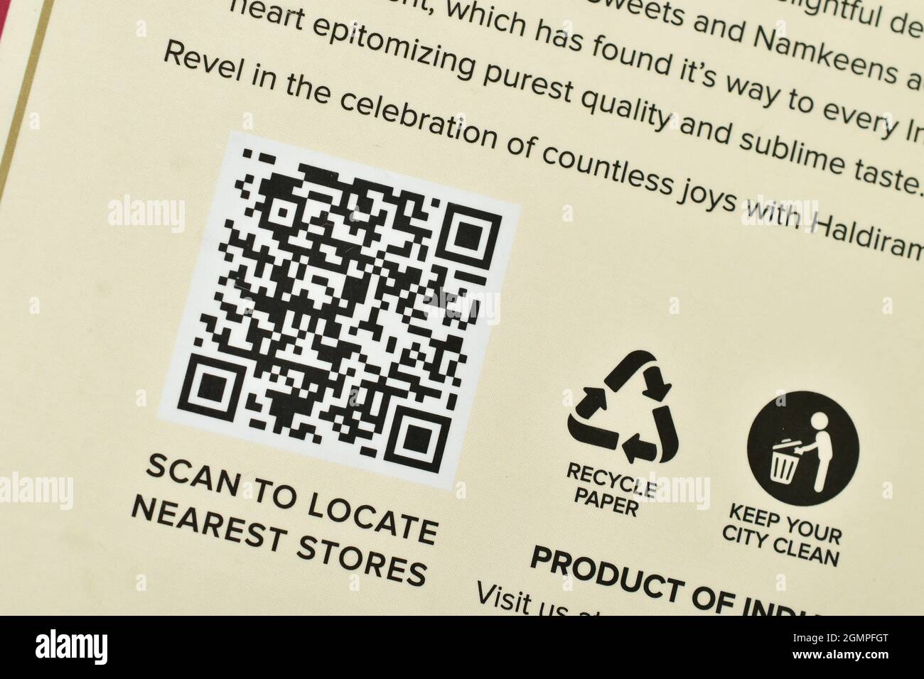 New Delhi, India, 20 November 2020:- QR Code on Sweet box Stock Photo ...