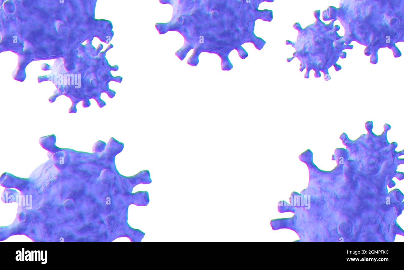 Floating viruses on isolated background, space for text, 3d ...