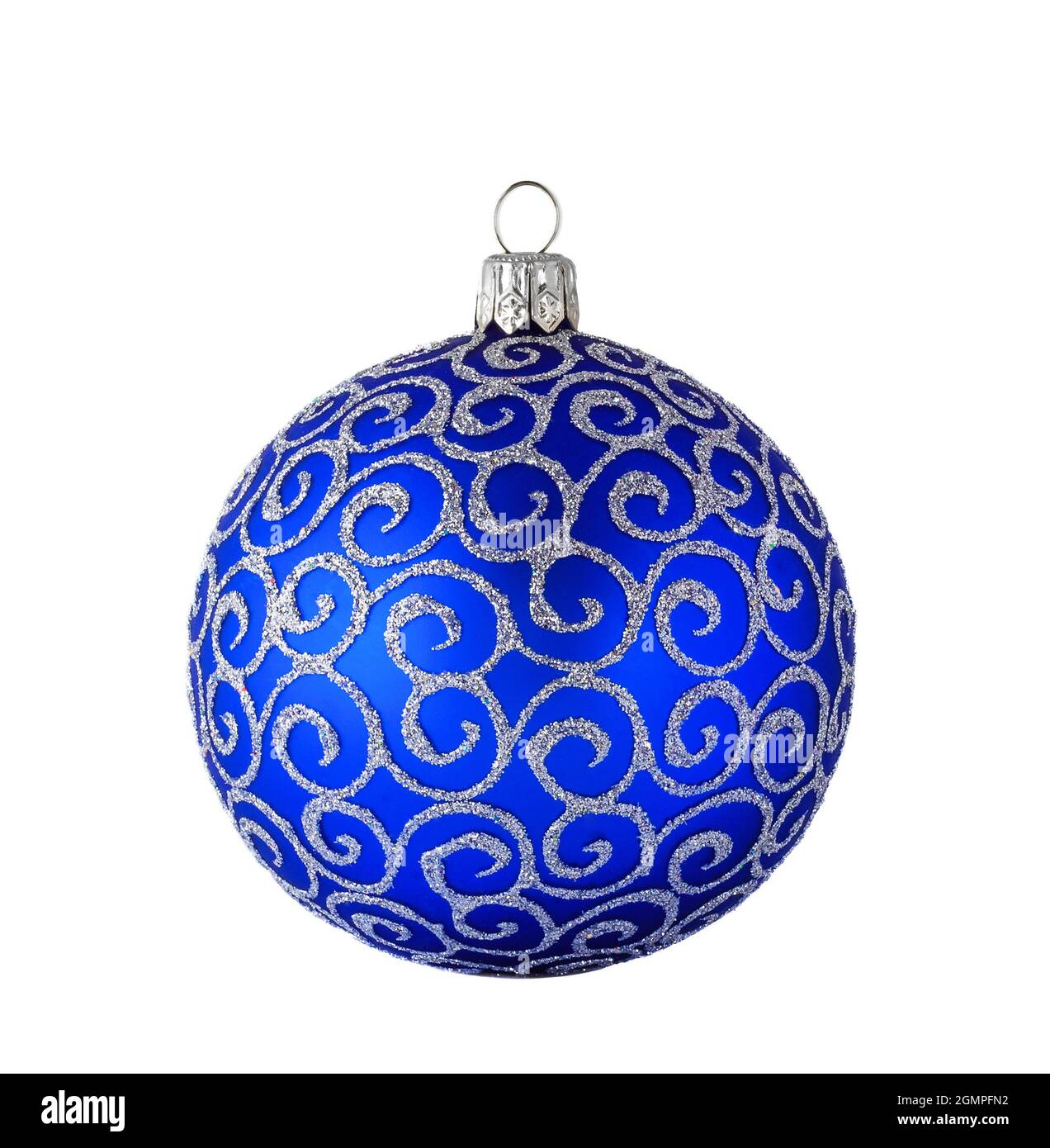 Blue Christmas ball isolated on white background Stock Photo - Alamy