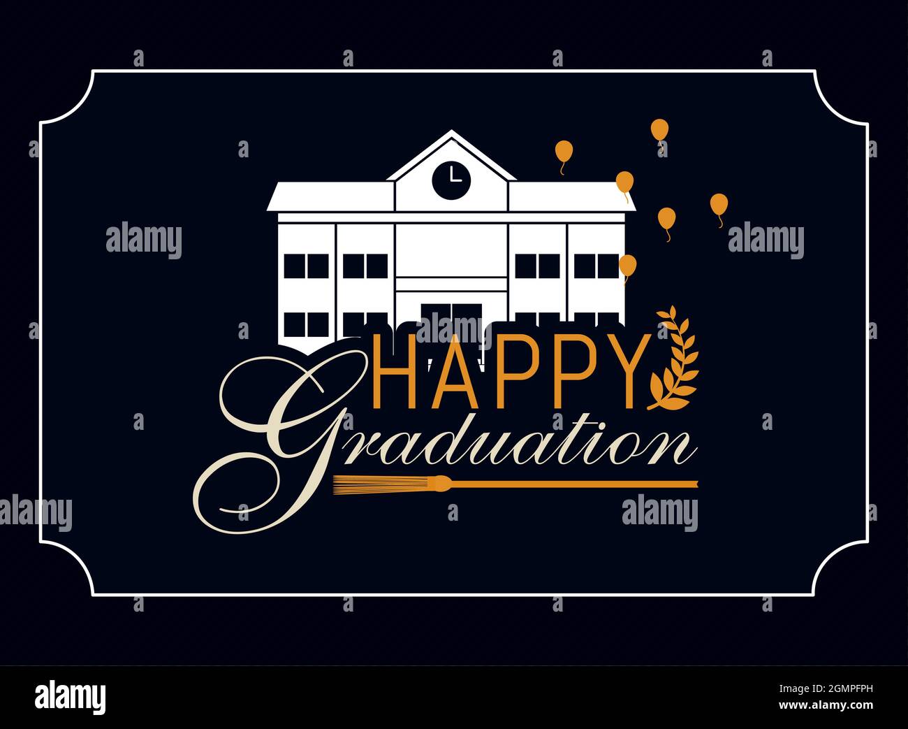 happy graduation design with school building icon Stock Vector Image ...