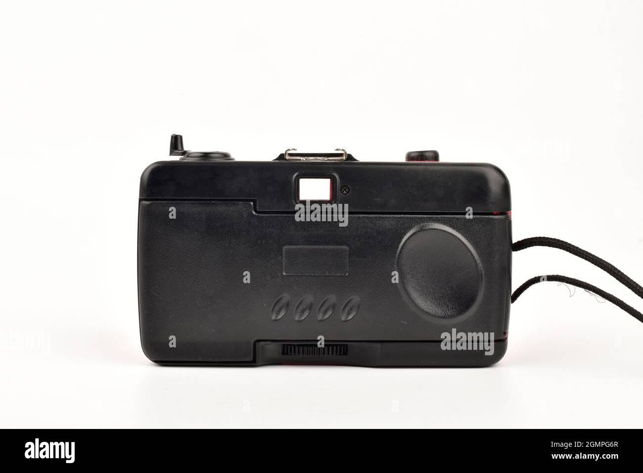 back view of old analog camera isolated on white background Stock Photo ...