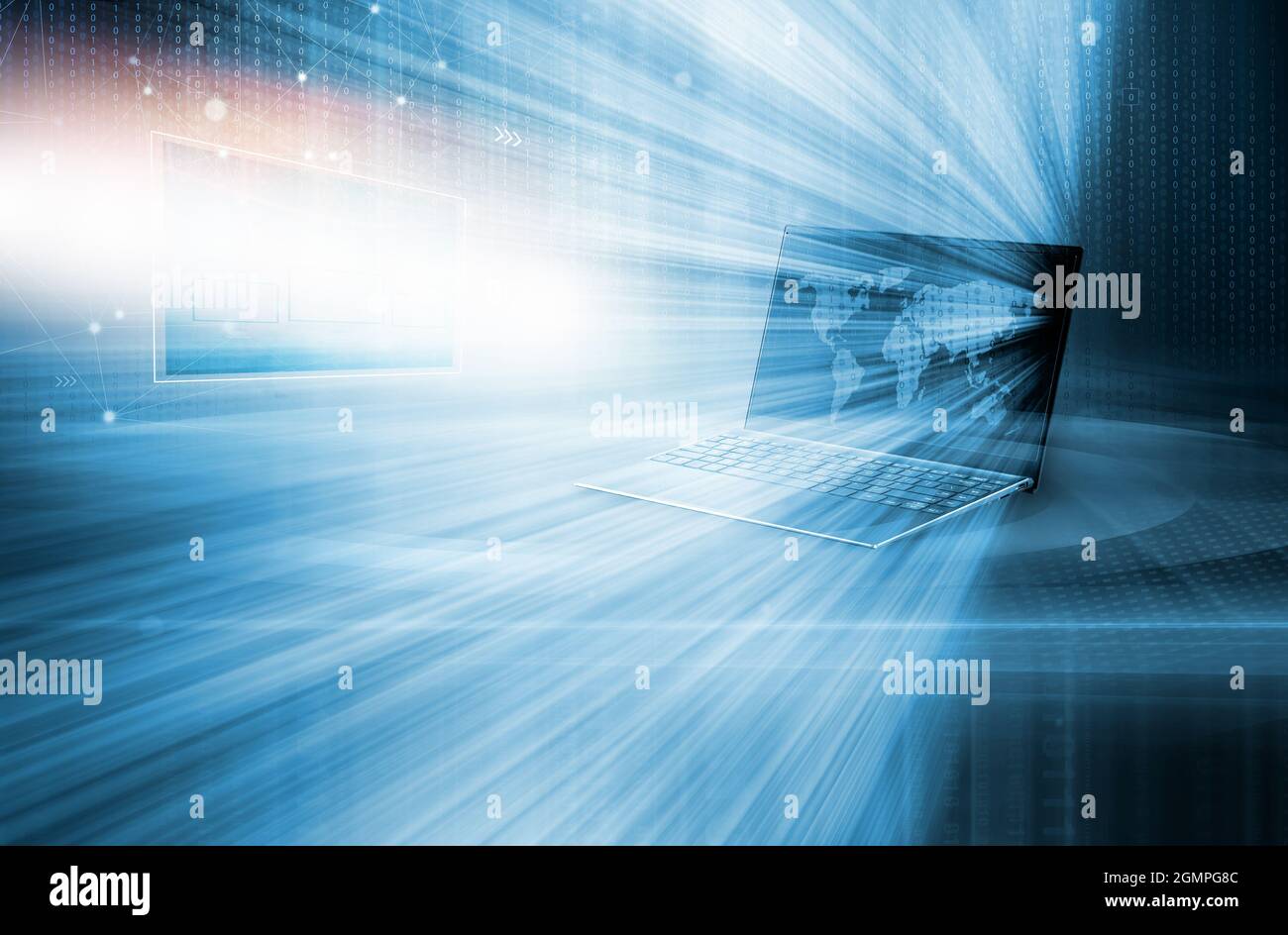 Digital technology world, programing and Internet software expanding ...