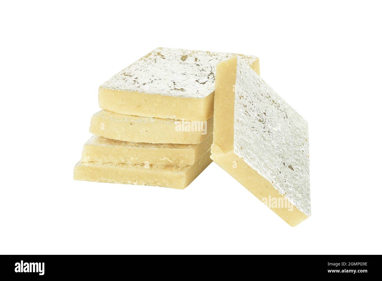 Kaju Katali or Cashew Barfi Isolated on White Background with clipping ...