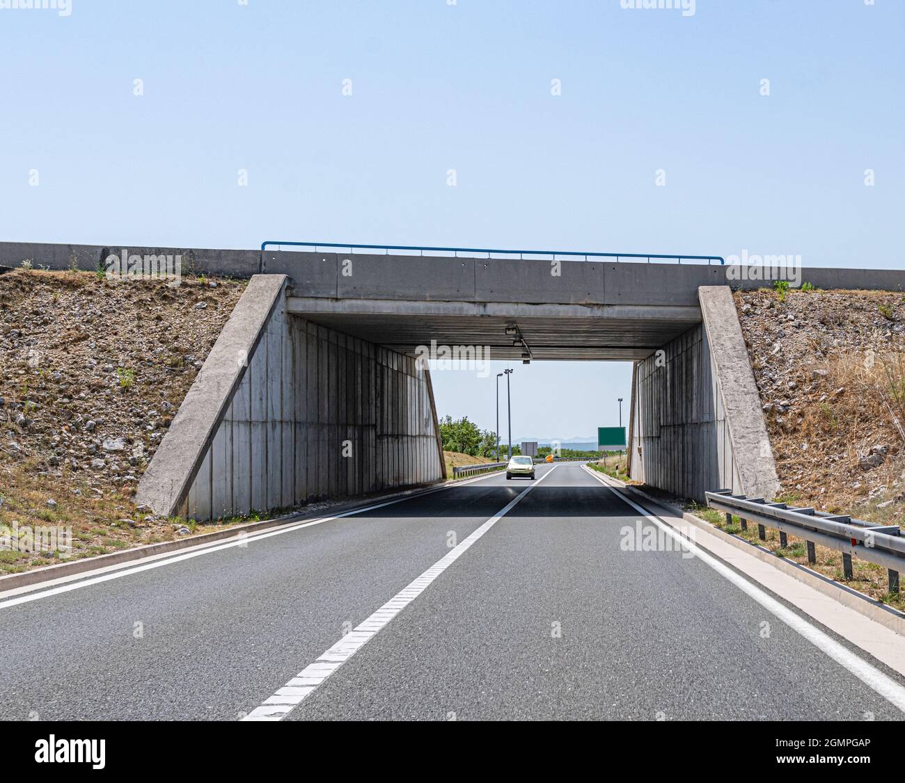 Highway bridge and cars on the road Stock Photo - Alamy
