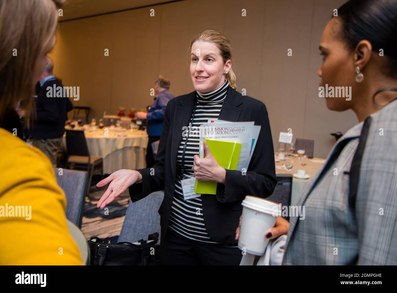 Group of 3 professional women getting to know each other Stock Photo ...