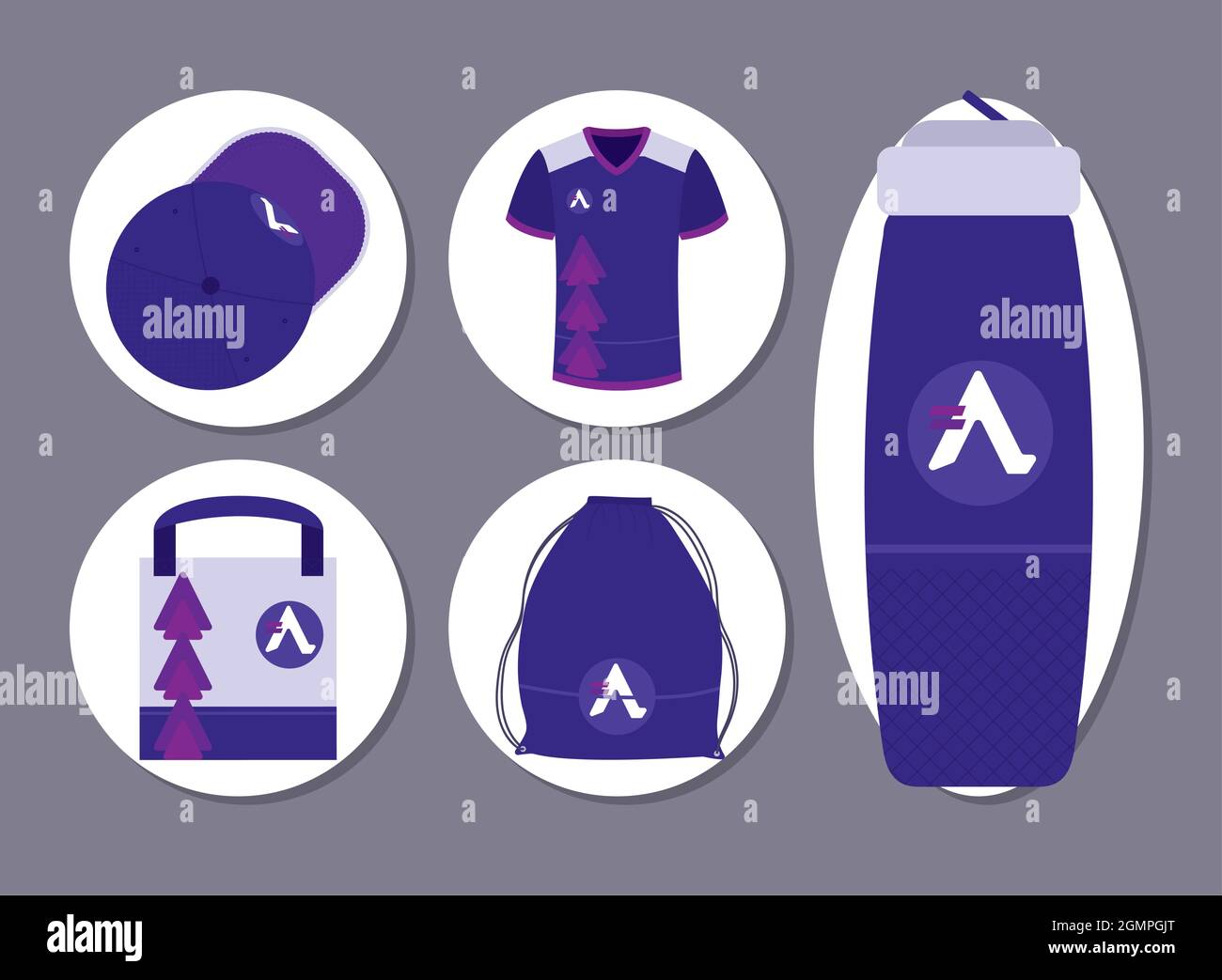 corporate elements icon set on gray background Stock Vector Image & Art ...