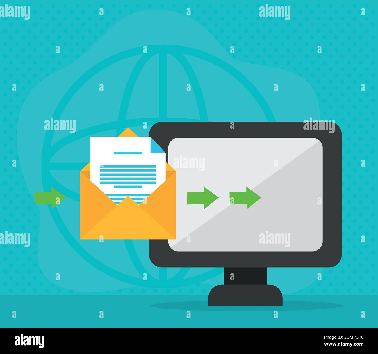 computer and envelope illustration design Stock Vector Image & Art - Alamy