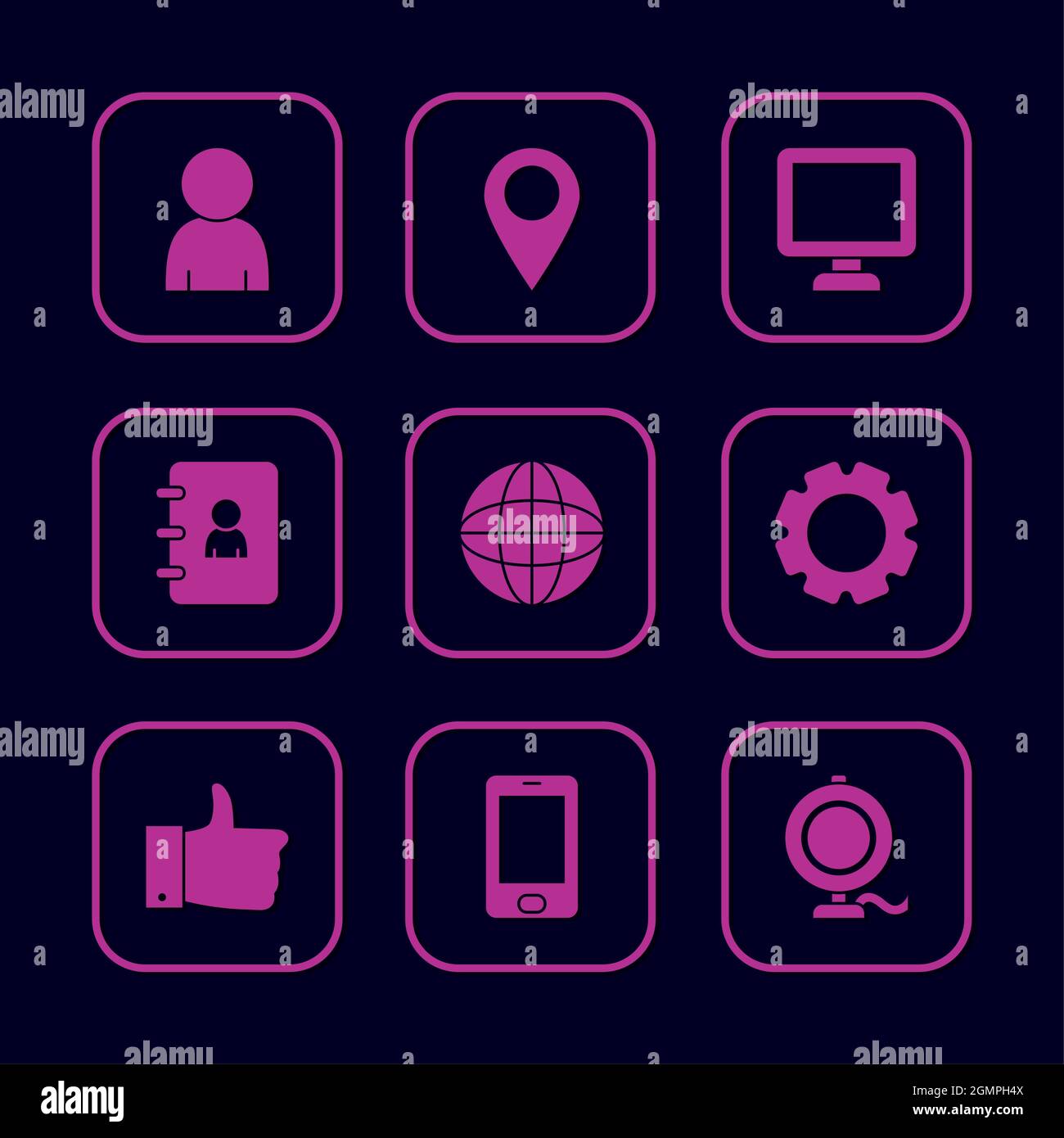 media and technology icon set Stock Vector Image & Art - Alamy