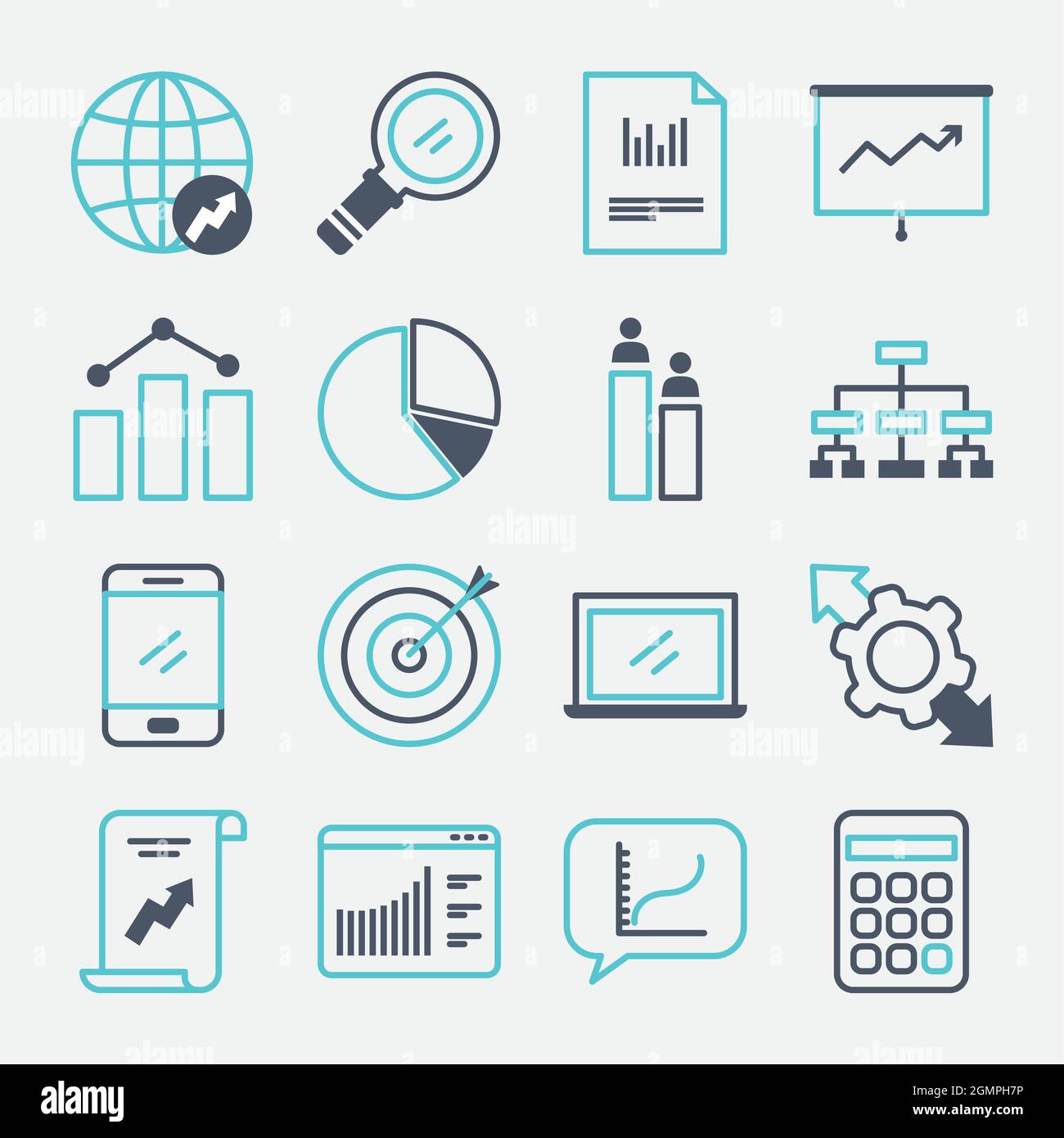 analytics icon set on white background Stock Vector Image & Art - Alamy