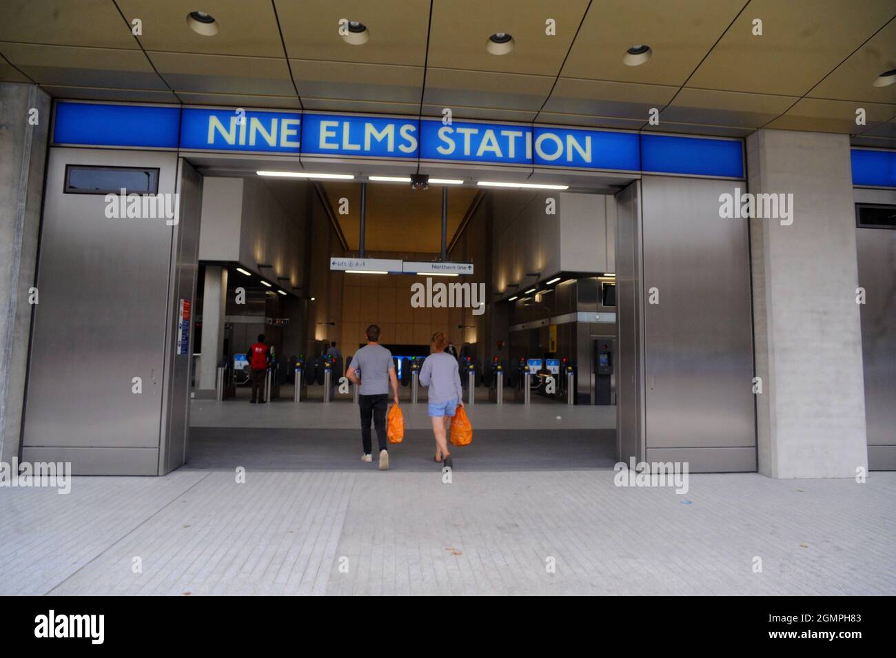 London, UK. 20th Sep, 2021. Nine Elms underground tube station on the ...