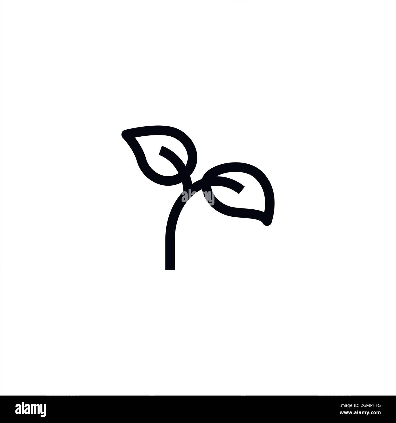 Sprout line icon. Organic or vegetable sign Stock Vector Image & Art ...