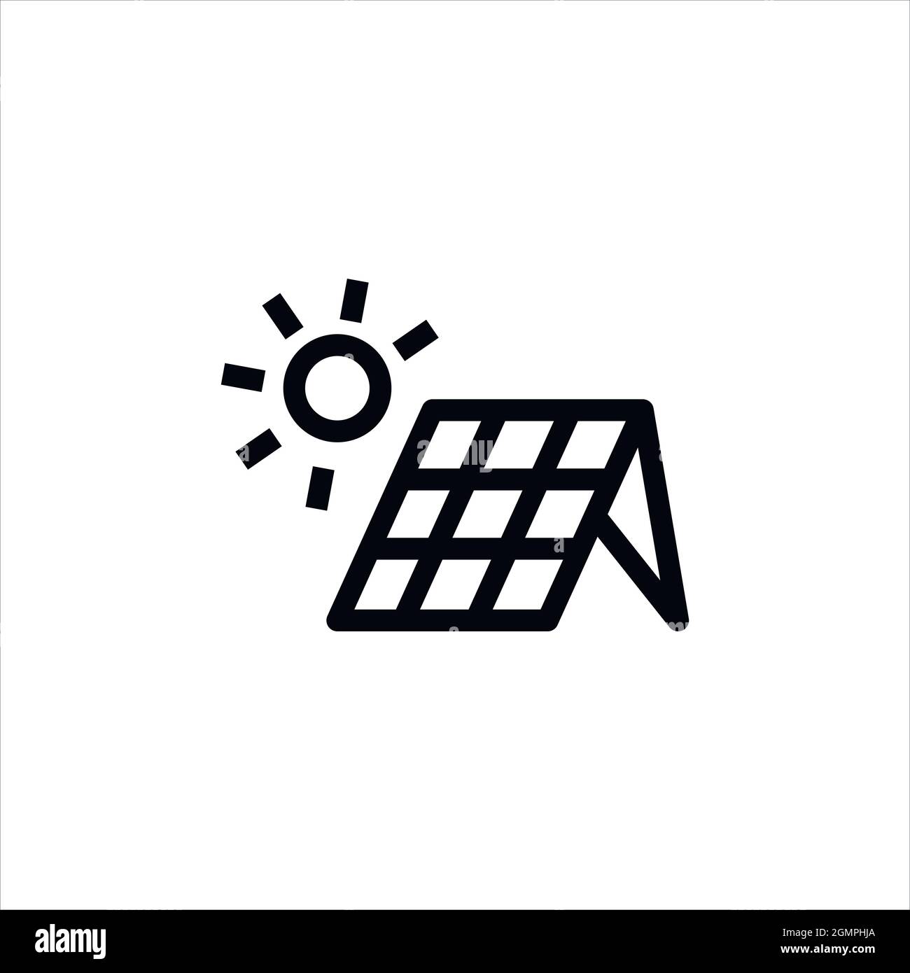Solar panel renewable energy vector line icon Stock Vector Image & Art ...