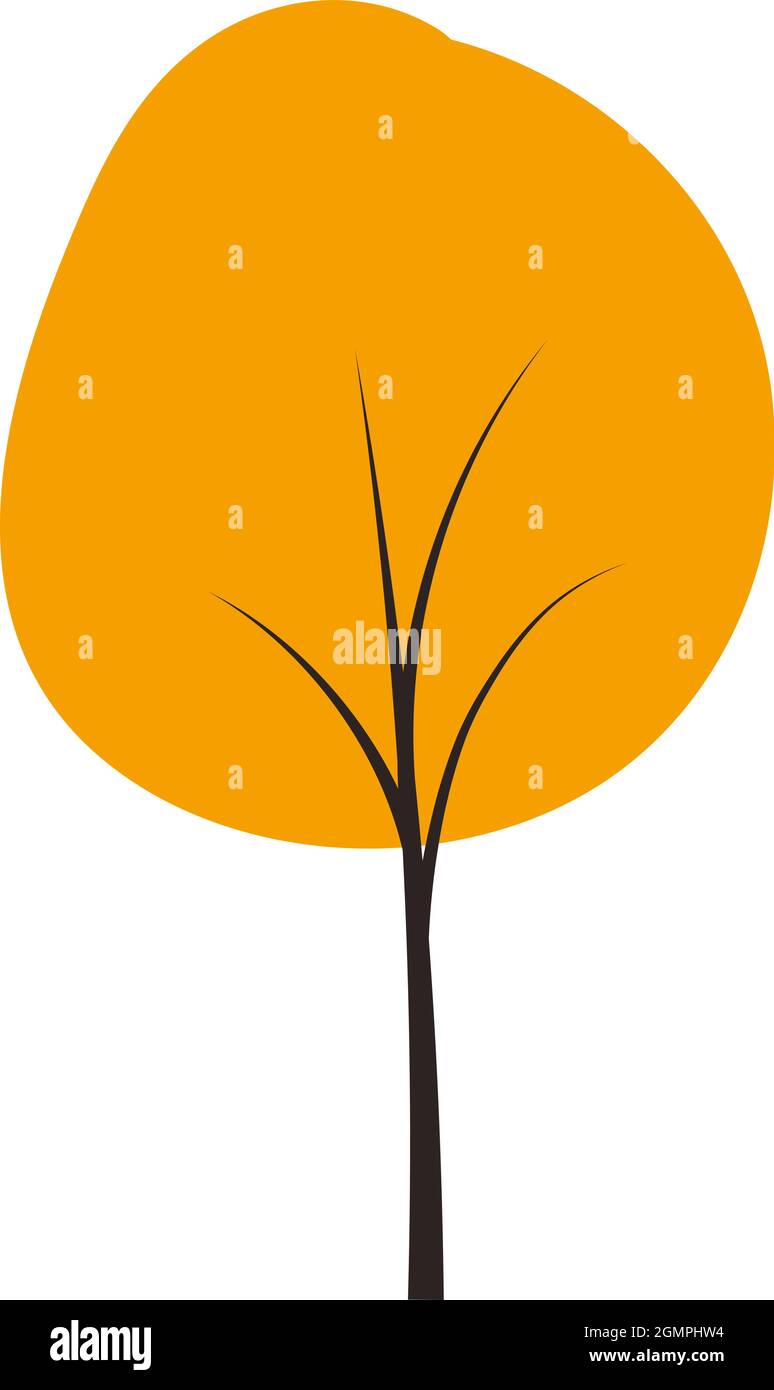 orange autumn tree doodles vector any season winter, spring, summen and ...