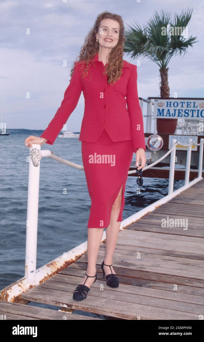 Cannes. France. LIBRARY. Saffron Burrows at the 1996 Cannes Film ...